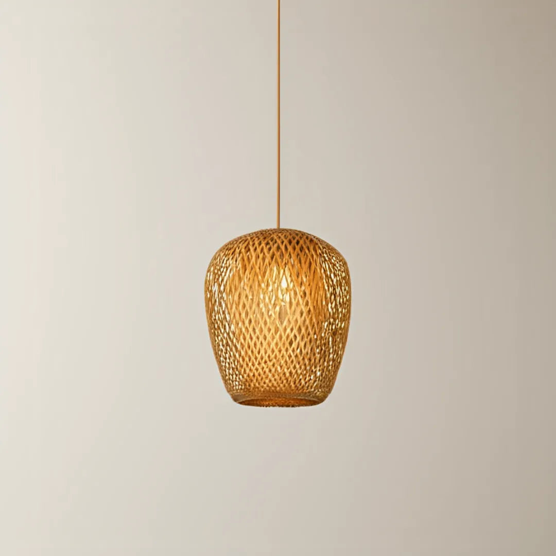 Luminária de Teto Pendente Bambu Colmeia | Modernize